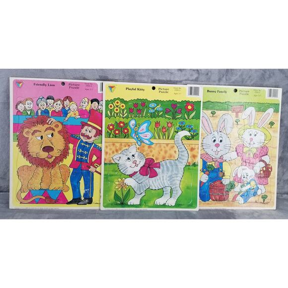 Color Guild Press | Games | 3 Vtg 988 Puzzles Color Guild Press Bunnies ...